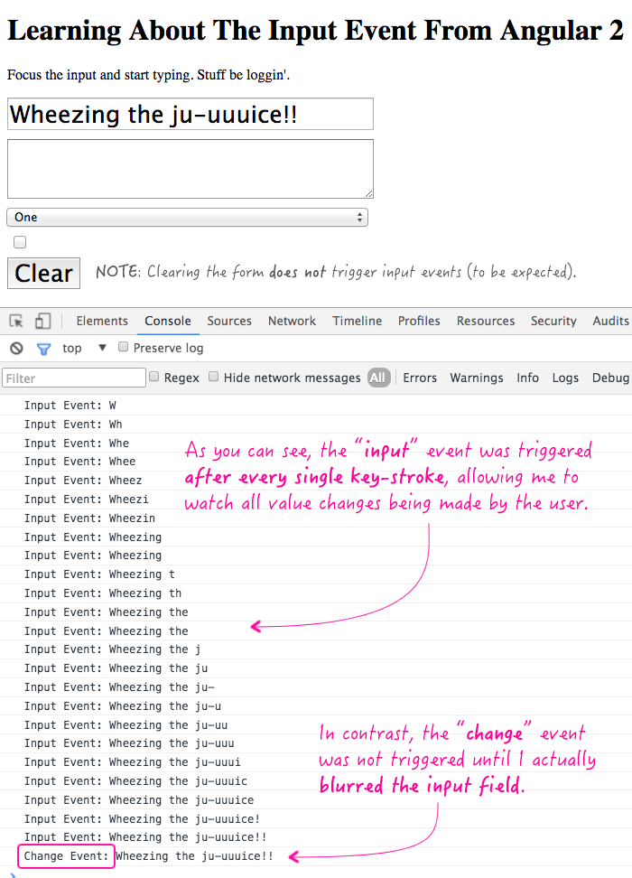 Learning About The Input Event From Angular 2