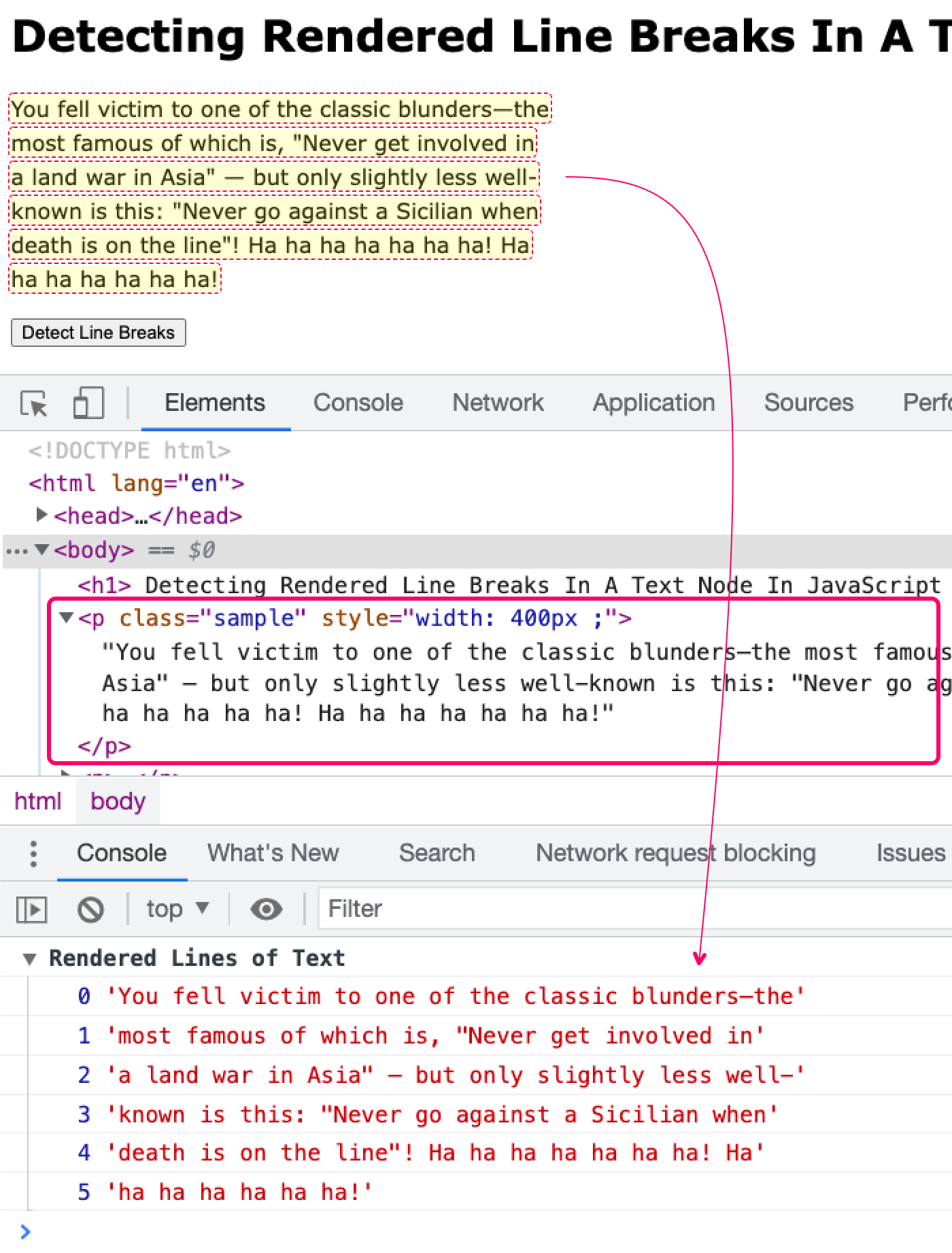 Detecting Rendered Line Breaks In A Textual Content Node In JavaScript The Dev News
